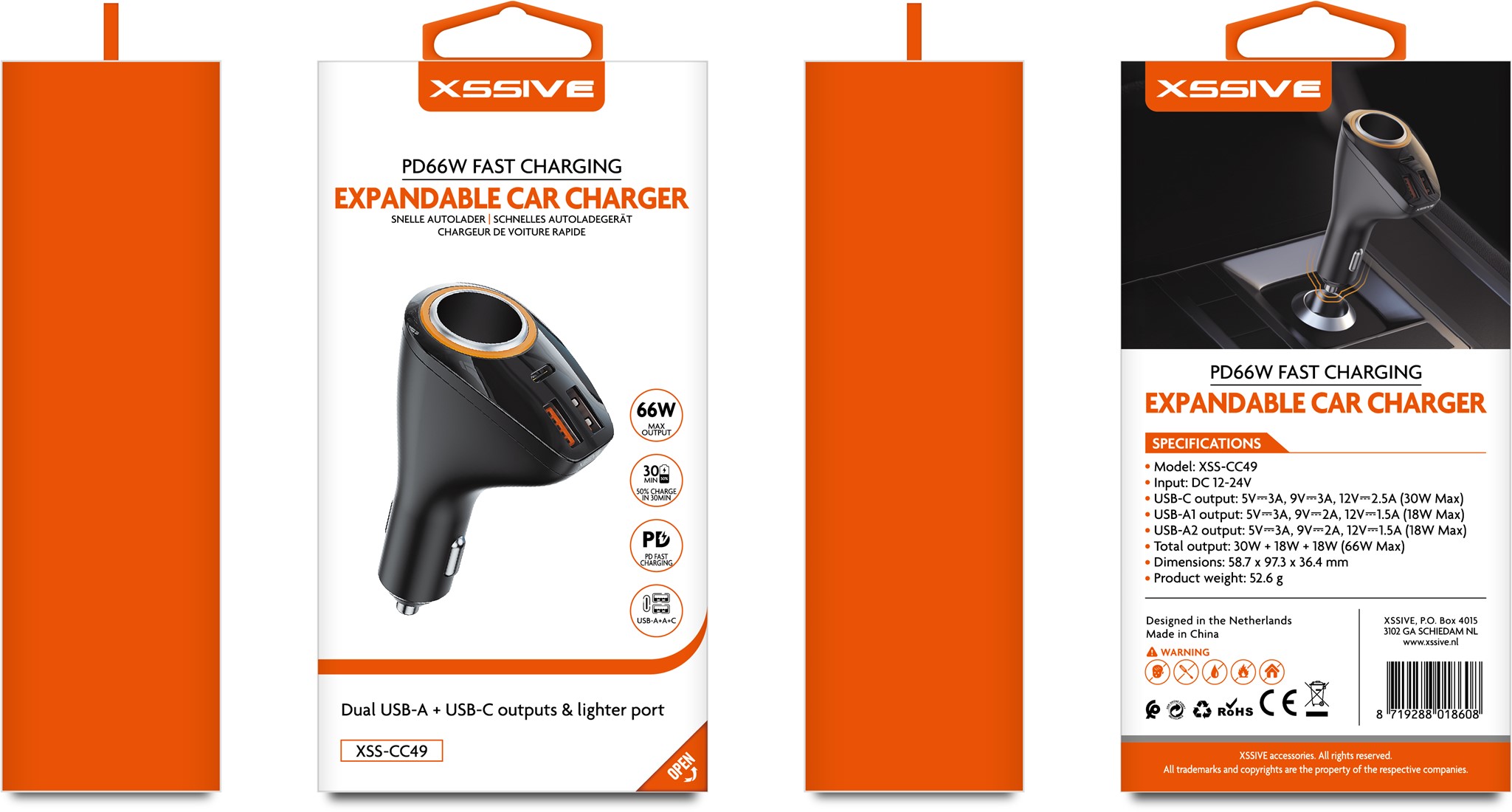Xssive PD66W Expandable Car Charger XSS-CC49 | Xssive